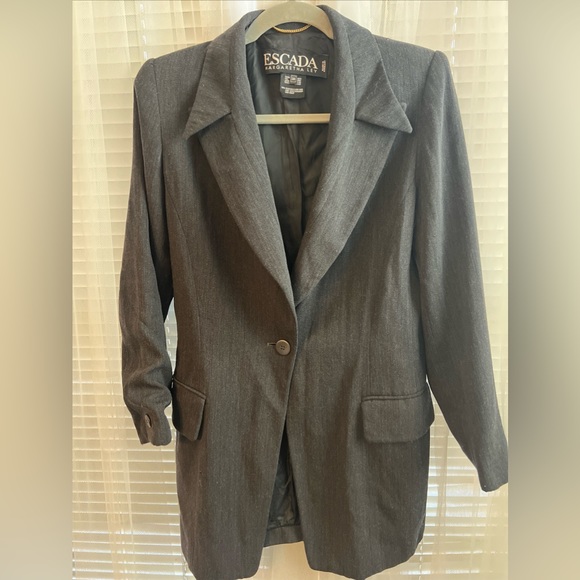 Escada | Jackets & Coats | Escada Margaretha Ley 0 Wool Single Button ...
